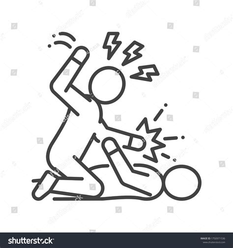 Physical Bullying Black Line Icon Harassment Royalty Free Stock