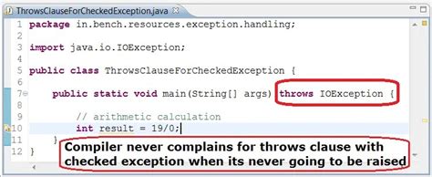 java throws keyword or clause benchresources