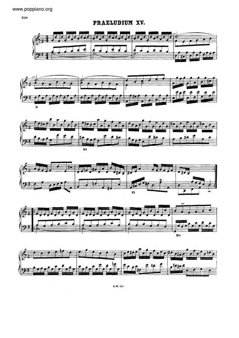 Johann Sebastian Bach Prelude And Fugue No 15 G Major Bwv 884 琴譜 五線譜