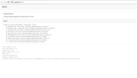 ionic runtime error cannot read property tolowercase of null stack