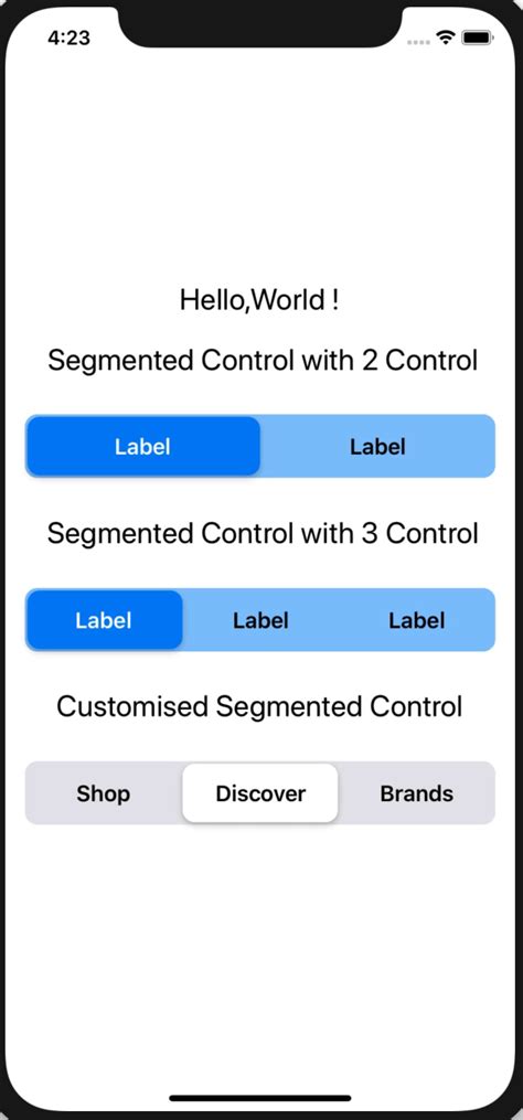 a segmented control with react native for both ios and android