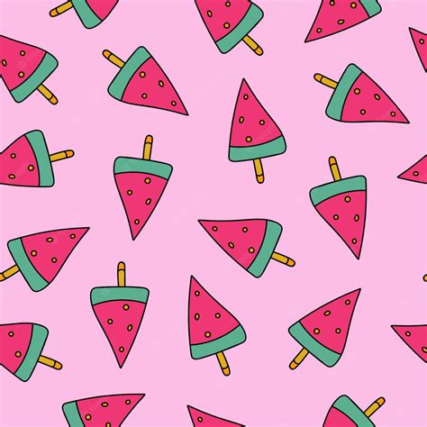 Premium Vector Cute Colorful Seamless Pattern With Ice Cream