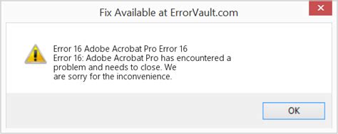 how to fix error 16 adobe acrobat pro error 16 error 16 adobe