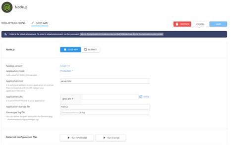 node js can not install nestjs app to hosting with cpanel stack