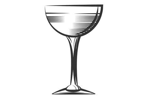 Cocktail Glass In Hand Drawn Style Alco Graphic By Vectortatu