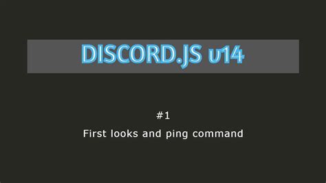 discord js v14 first looks and ping command youtube