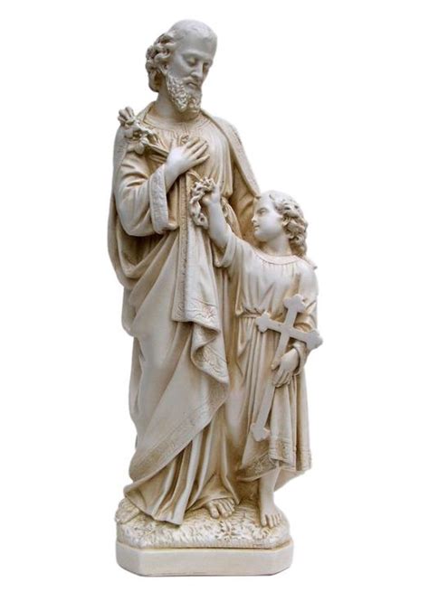 Statue De Saint Joseph Avec Jésus à Ses Pieds 30 Cm Réf Sjoep30 Et
