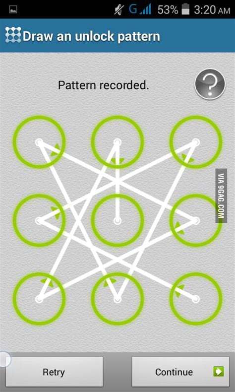 the hardest pattern lock i could imagine 9gag