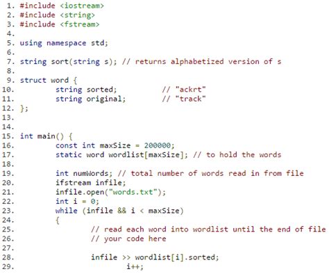solved unscramble program the language i m using is c