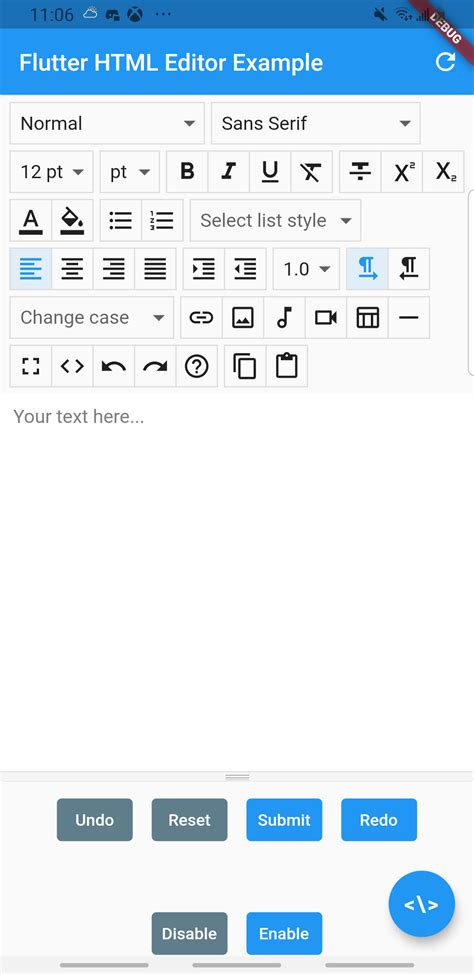 html editor enhanced forked by ametory flutter package