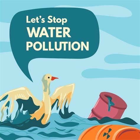 Premium Vector Lets Stop Water Pollution Save Oceans And Seas