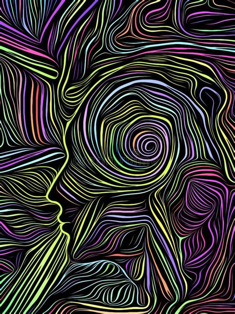 Bloco Xilogrfico Da Espiral Da Mente Ilustração Stock Ilustração De