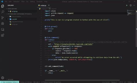 walkthrough creating a cli program with python and click in vs with