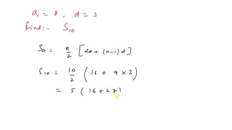 solved find the sum of the first 10 terms of each…