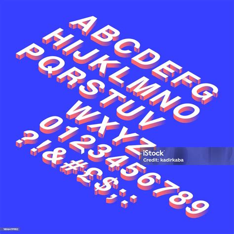 Ilustrasi Vektor Set Ikon Font Alfabet Dan Desain Tiga Dimensi Efek 3d