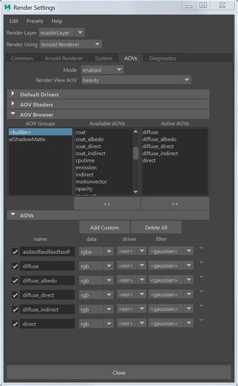 maya arnold arnold render view aov not working autodesk community