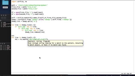 generate a difference report using python youtube