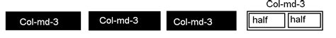 html bootstrap col md 3 with 2 sub cols under stack overflow