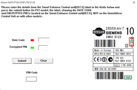 nissan nats 5 and 6 pin code calculator for key programming