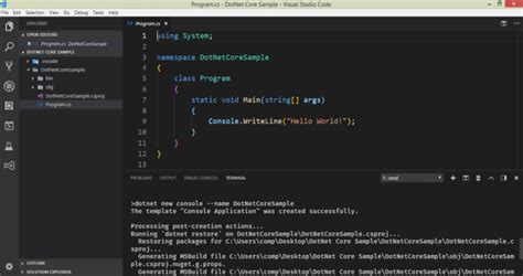 create a core development environment using visual