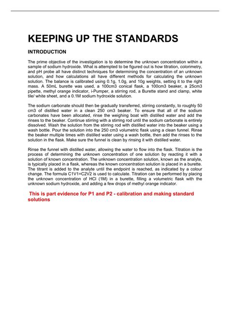 Btec Applied Science Unit 2 Assignment C Unit 2 Practical Scientific