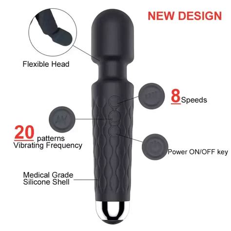 20 Modes Personal Cordless Rechargeable Powerful Handheld Mini Av Adult