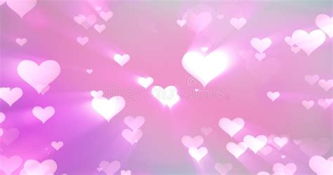 Glowing Tender Flying Love Hearts On A Pink Background For Valentine`s