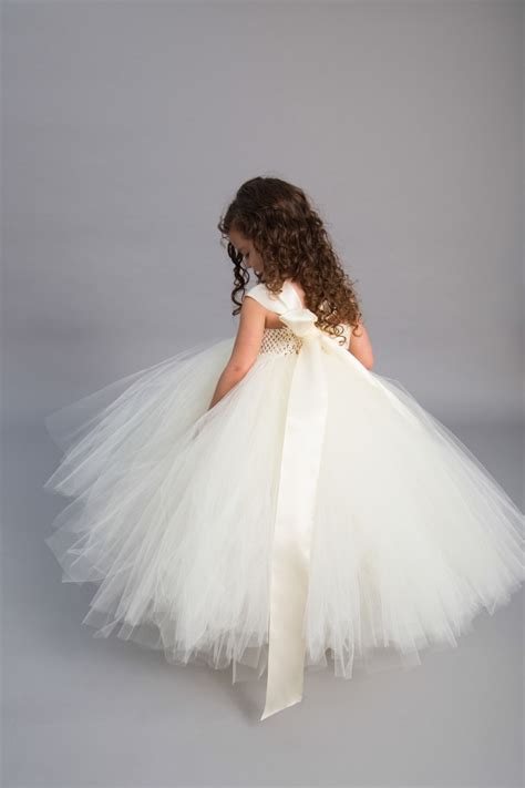 Flower Girl Dress Tulle Flower Girl Dress Ivory Dress Etsy