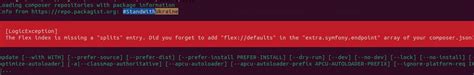 composer update undefined index splits · issue 890 · symfony flex