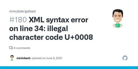 xml syntax error on line 34 illegal character code u 0008 · issue 180