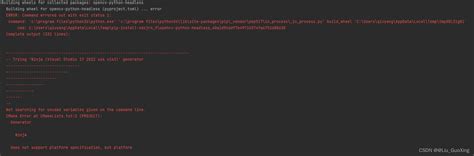 关于could not build wheels for opencv python headless which is 报错的解决方案