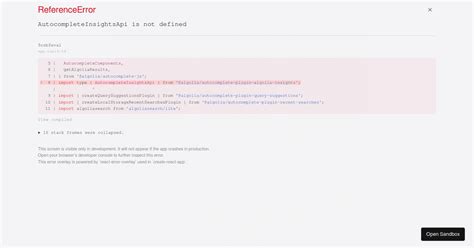 algolia autocomplete example playground codesandbox