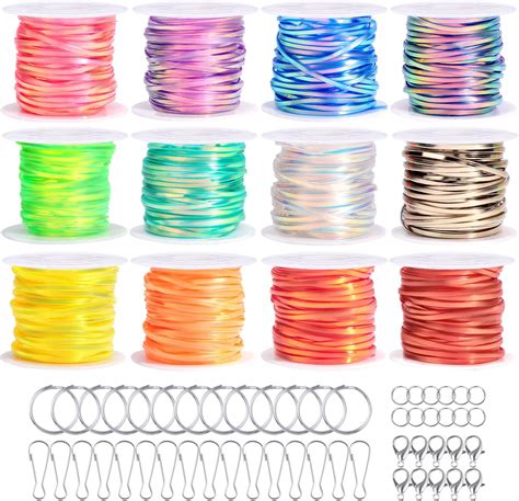 Lanyard String Kit Cridoz 25 Bundles Gimp String Plastic