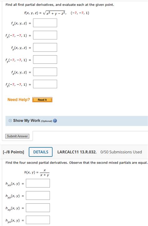 Solved Find Fx′fy′ And Fz′ And Evaluate Each At The Given