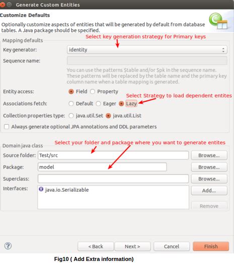 java how to create entities from existing database in eclipse ubuntu