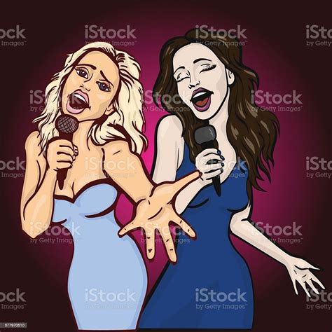 Vector Illustration Of A Singing Woman Stock Illustration Download