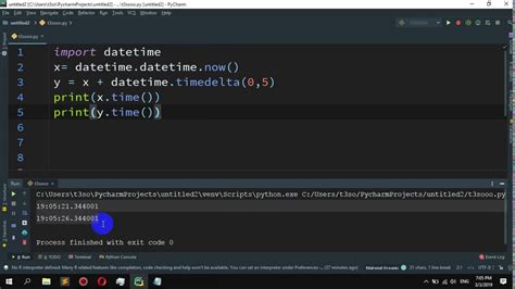 how to add 5 seconds with the current time in python youtube