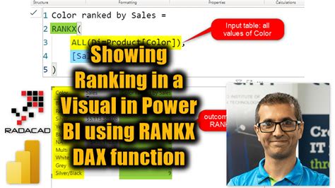 showing ranking in a visual in power bi using rankx dax function radacad
