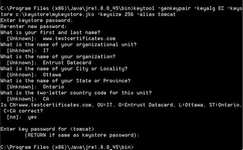 how is an ecc keystore and certificate signing request