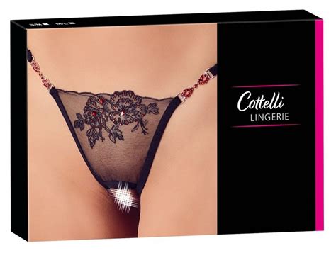 Cottelli Collection String Ouvert String Mit Stickerei Und Strass S M