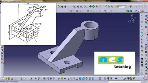 catia v5 v6 tutorial part design for begineers youtube