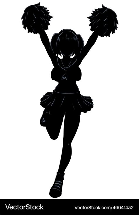 Cheerleader Cartoon Silhouette Royalty Free Vector Image