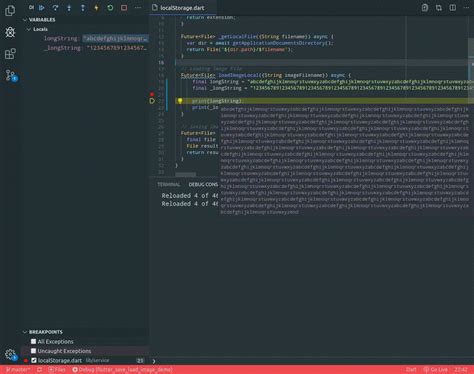 debugging how to print out whole string of private value