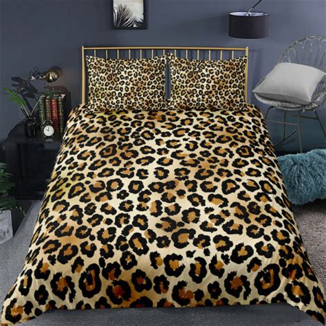 Leopard Print Bed Sheets Double Hanaposy