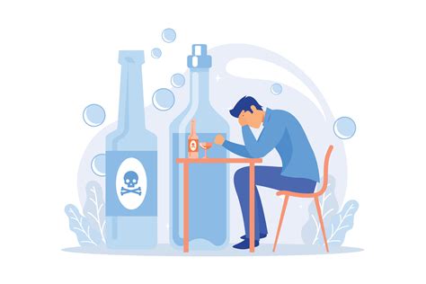 Borracho Deprimido Alcohólico Con Resaca Consumo Excesivo De Alcohol