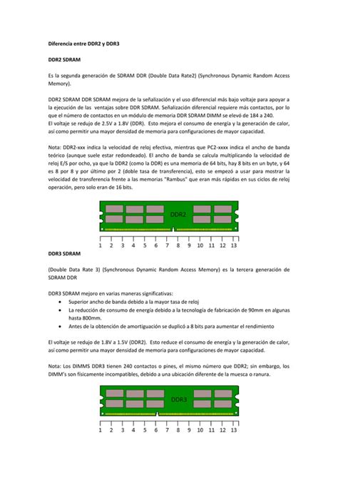 Diferencia Entre Ddr2 Y Ddr3 Pdf Descarga Gratuita