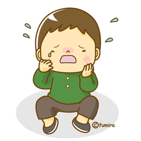 泣く子どものイラスト（ソフト）