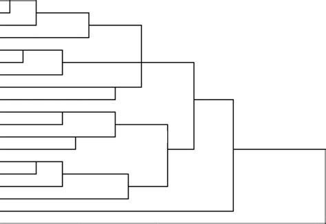 dendrogram obtained by hierarchical cluster analysis of