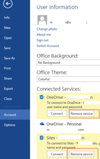 office 365 2019 2016 error another account from your organization is