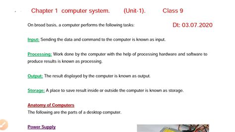 ch 1 computer system class 9 part 2 youtube